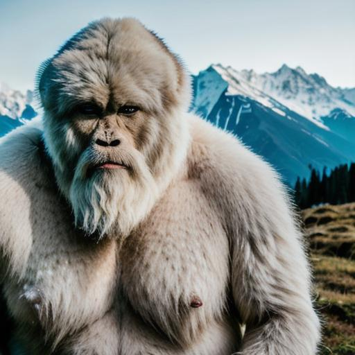 Realistic photo of the Yeti, RAW photo, (high detail...