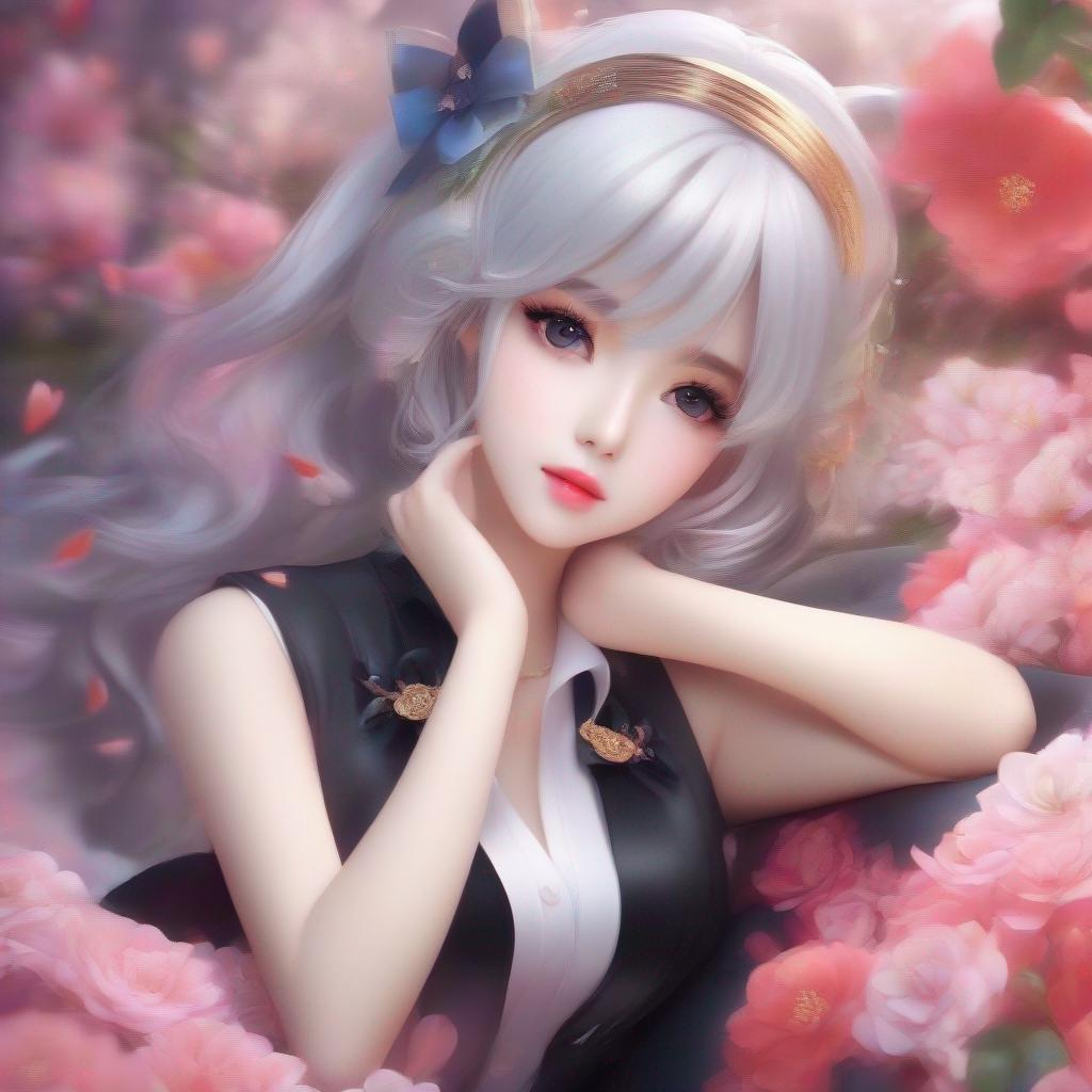 3d anime woman and beautiful pretty art 4k full HD k...