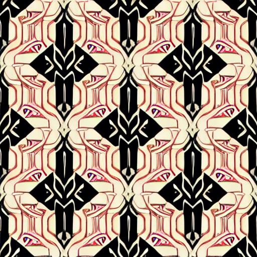 Bold Feminine Art Deco symmetrical pattern horizontal