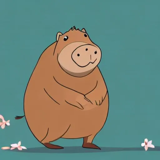 a happy animated cartoon capybara | OpenArt