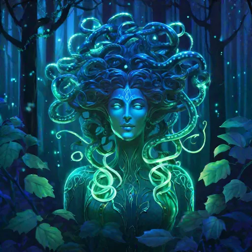 An elegant fantasy translucent Medusa that is glowin... | OpenArt