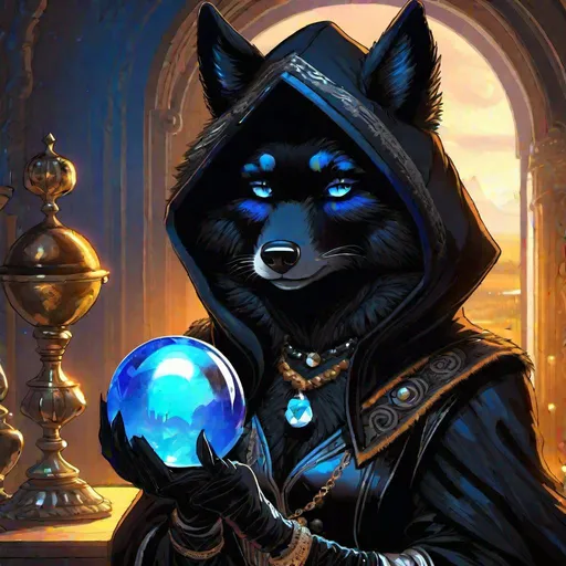 (((a single black furry anthropomorphic wolf female... | OpenArt