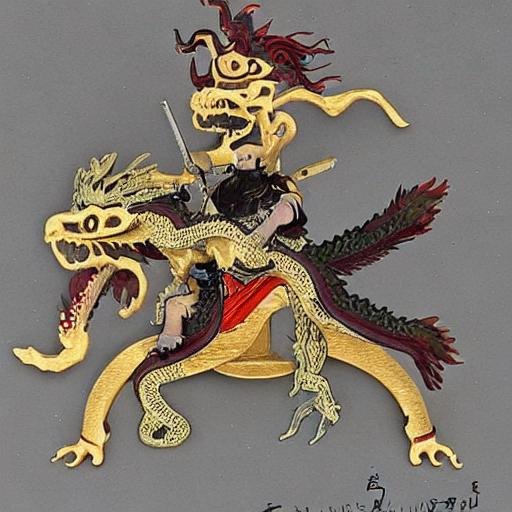samurai riding a ancient asian dragon | OpenArt