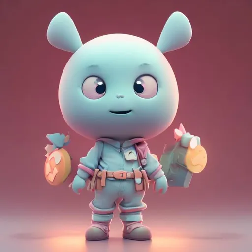 one tiny cute character toy, standing character, sof...