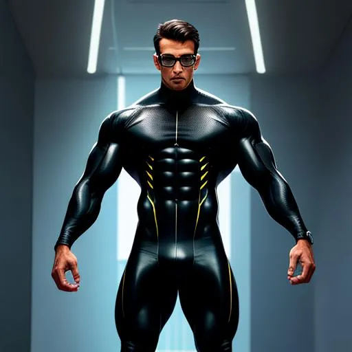 (full body shot) of a Muscular male secret agent and... | OpenArt