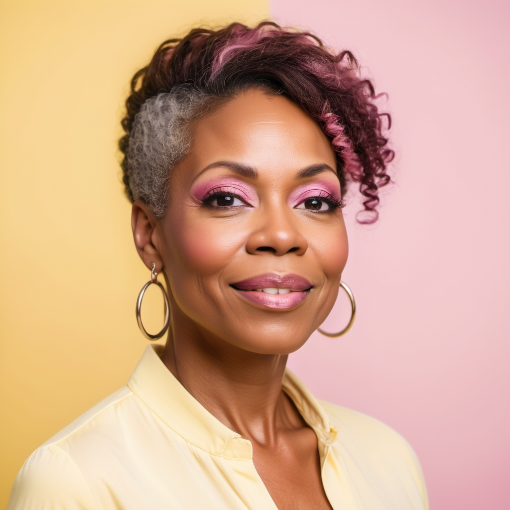 Beautiful African American woman in her 40s, with a...