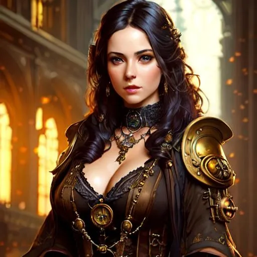 Professional painting of a beautiful steampunk woman... | OpenArt