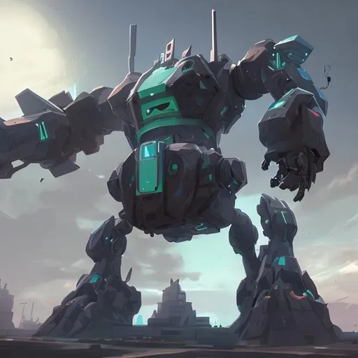 destroyed Robot lying against a wall in an apocalyps...