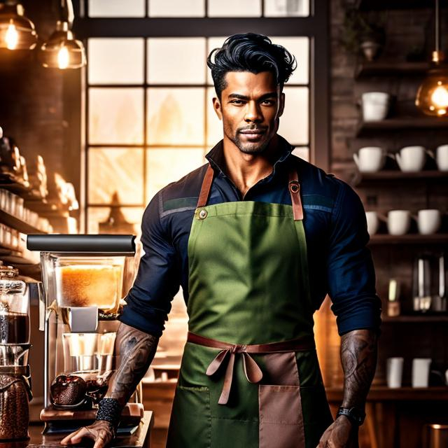 one handsome fae assassin working at a coffee shop,... | OpenArt