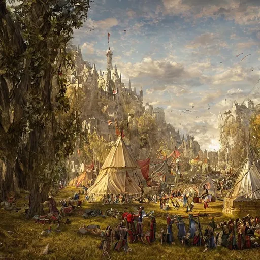 A medieval circus, texture, intricate, details, medi... | OpenArt