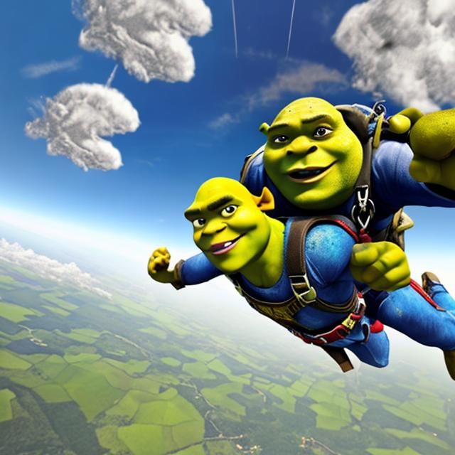 magine and depict scene where cartoon hero Shrek go... | OpenArt