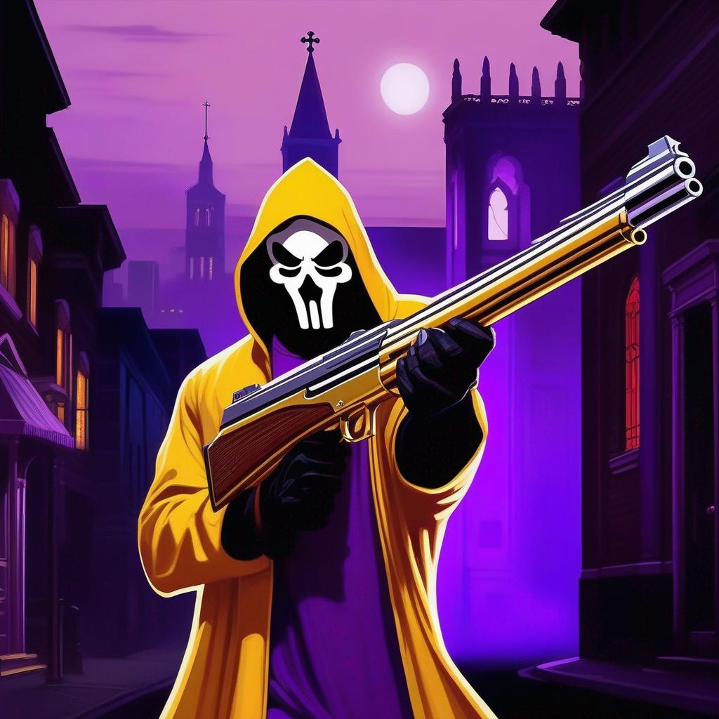 Ghostface from Scream in Saints Row, guns, cartoony,...