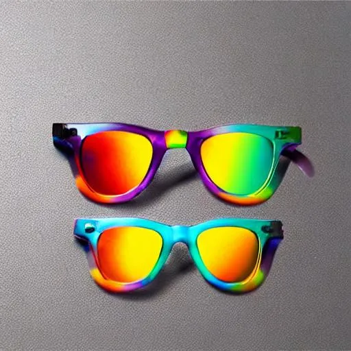 A pairs of spectacles with colours of rainbow radiat... | OpenArt