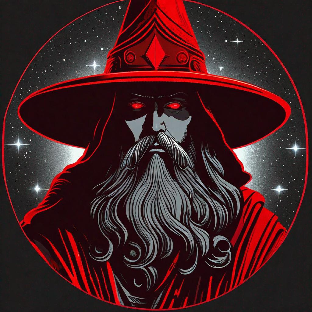 "An illustration of a wizard wearing red wizard's ha...