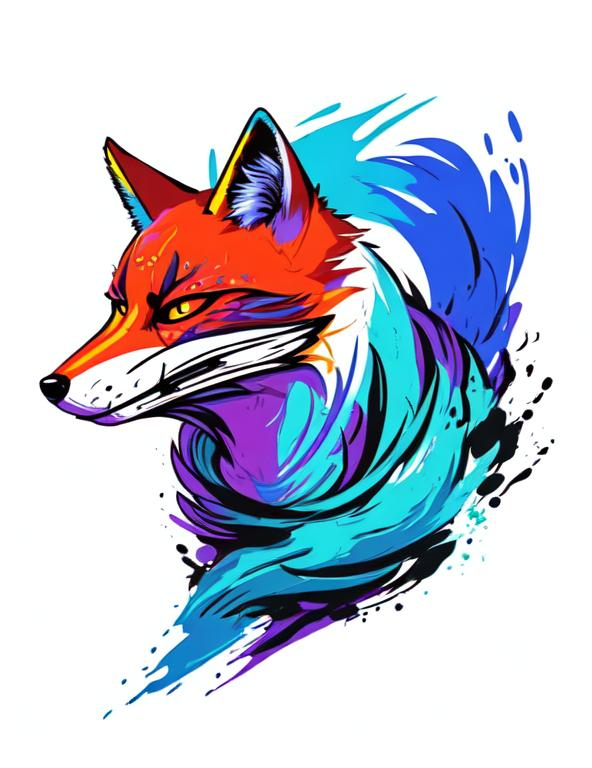 tshirt vector, Fox Robber graphic, synthwave, vivid... | OpenArt