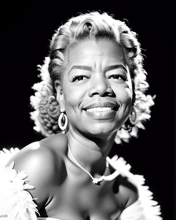 young Maya Angelou, Composition in black and white a...
