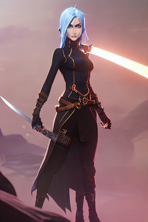 female android character, long grey hair, grey eyes,... | OpenArt