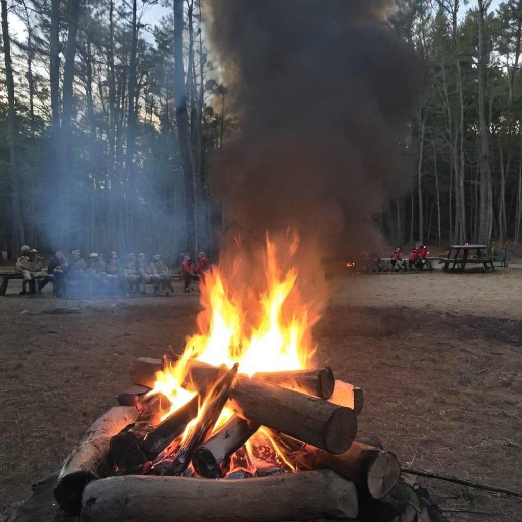 Scout camp fire