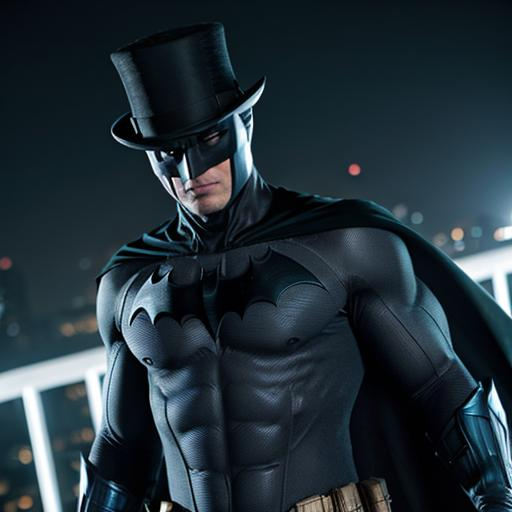 BatMan wearing black and light blue costume, ultra r...
