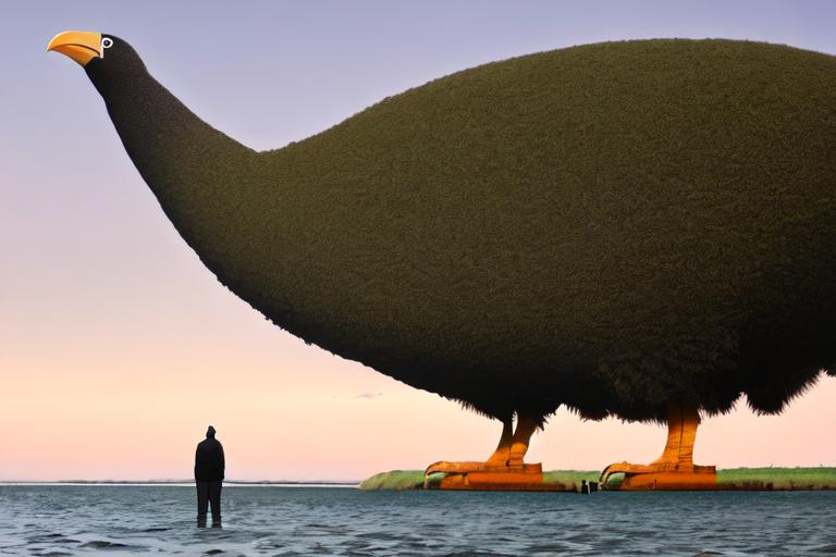 Colossal bird the size of an island, giant, huge, ma...