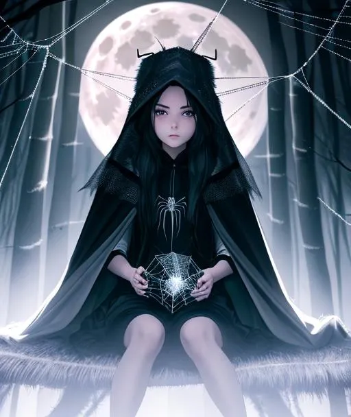 Beautiful half-girl, half-spider creature with long... | OpenArt