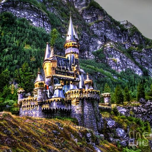 Dwarves Castle built into a mountain side by Ben Gel...