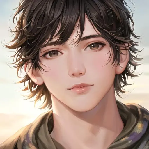 1 boy, hyper realistic watercolor masterpiece, full...