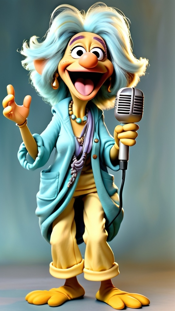 Fraggle Rock style, Fraggle laughing granny muppet,...