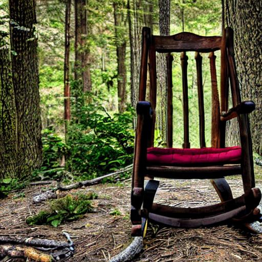 rocking chair, eerie, outside of spooky cabin | OpenArt