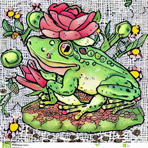 toad, frog, flowers, aesthetic, cute, cartoonish, fa... | OpenArt