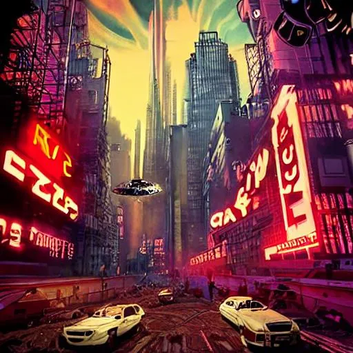 stylized, textless, album cover of a Cybernetic dyst... | OpenArt