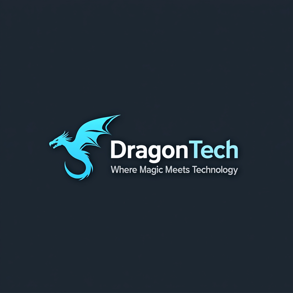 Make a logo for a company named DragonTech. The main...