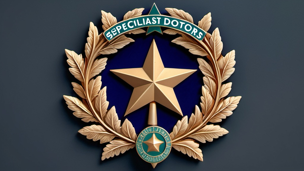 An insignia for specialist doctors having a leave wr...