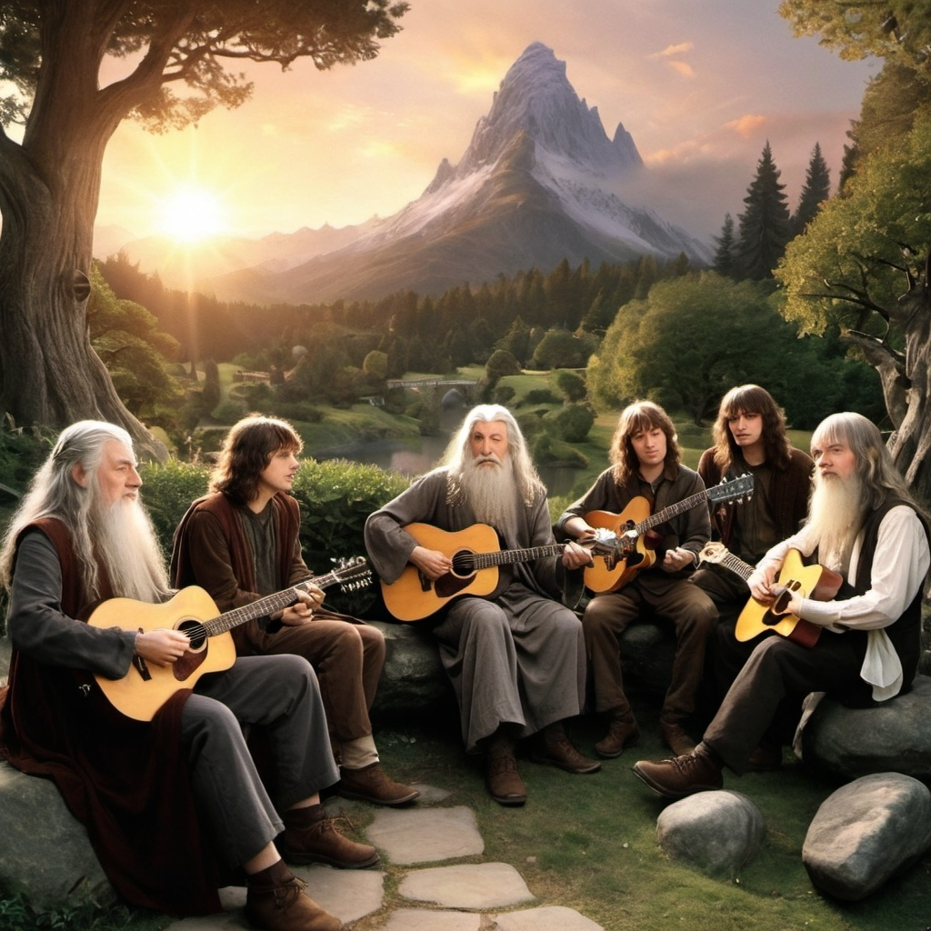 Draw me a picture of the Fellowship of the Ring as a...