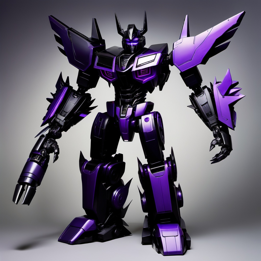 make an image of a transformer all black and purple...
