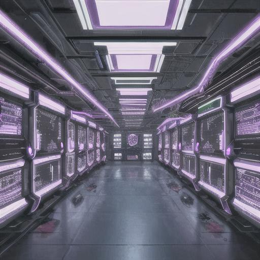 inside of large cyberpunk lab facility