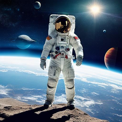 space, astronaut, spaceman, open plan perspective, p...