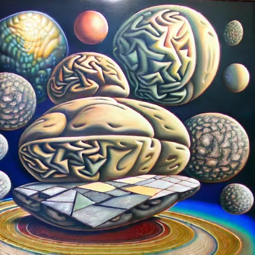 An abstract cubism realistic painting of extraterres... | OpenArt