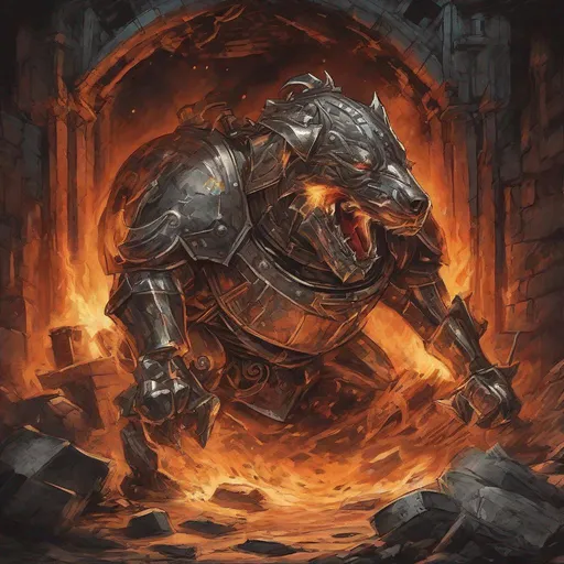 a mechanical hound, a raging fire burns within his m...