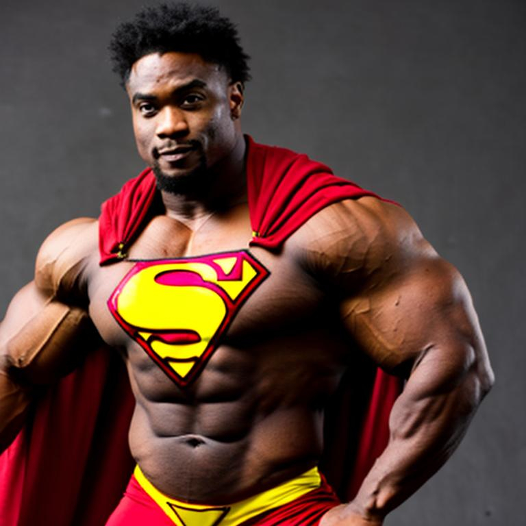 "black bodybuilder as superman"
