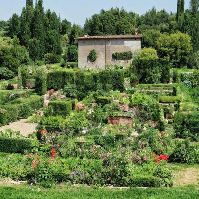 Farm house with a big garden in italy