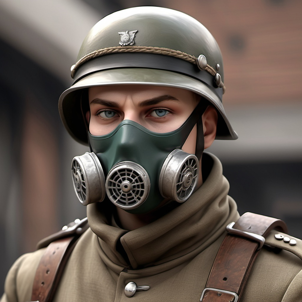 Dieselpunk generic german soldier with face mask