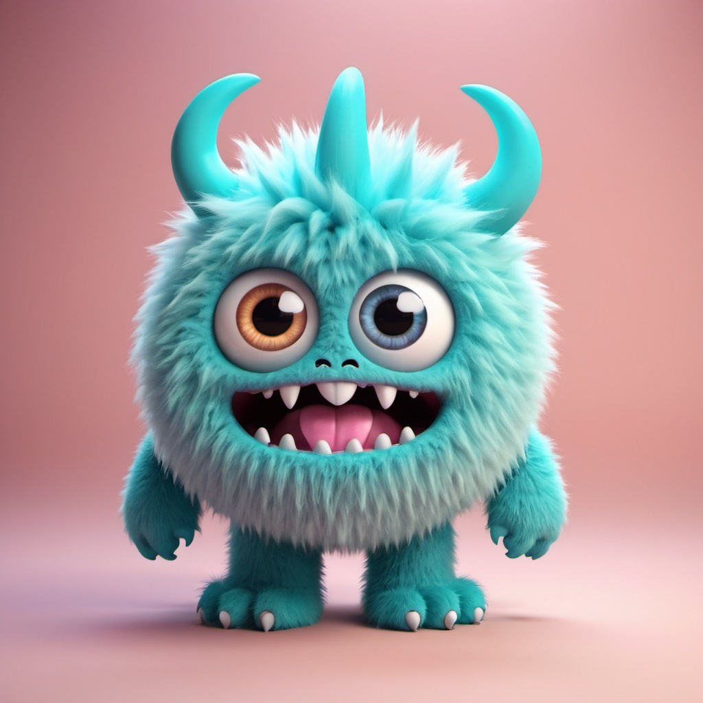 fluffy cute monsters 3D