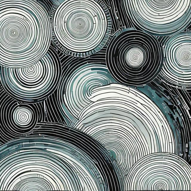 non concentric circles of different sizes, transpare...