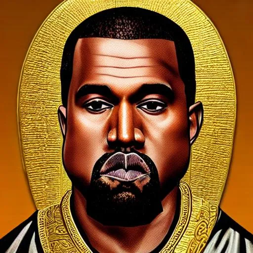 kanye west as an orthodox saint icon made of gold | OpenArt