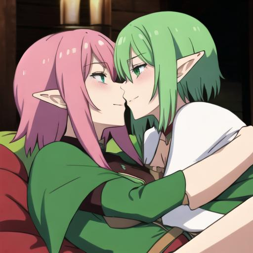 wholesome lesbian elves cuddling | OpenArt