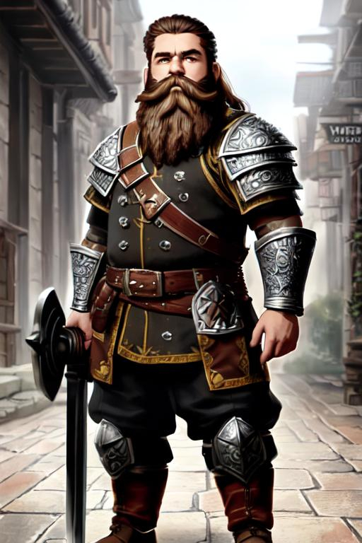 dwarf, big beard, dwarf wielding warhammer, two hand... | OpenArt