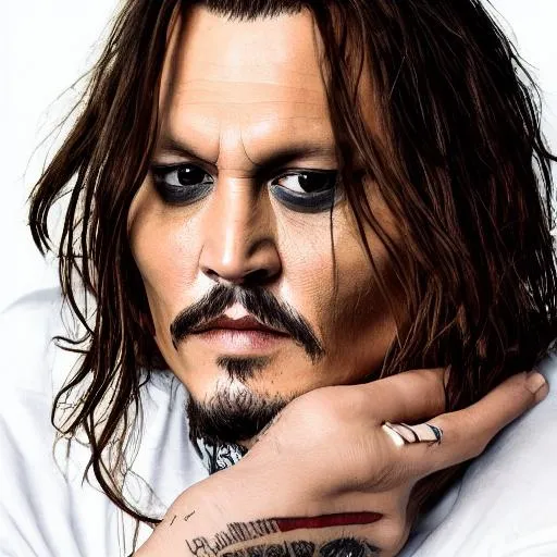 Johnny Depp diving into Money cartoony cartography