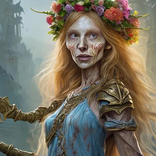 Full body splash art of a sweet, youthful, female un...