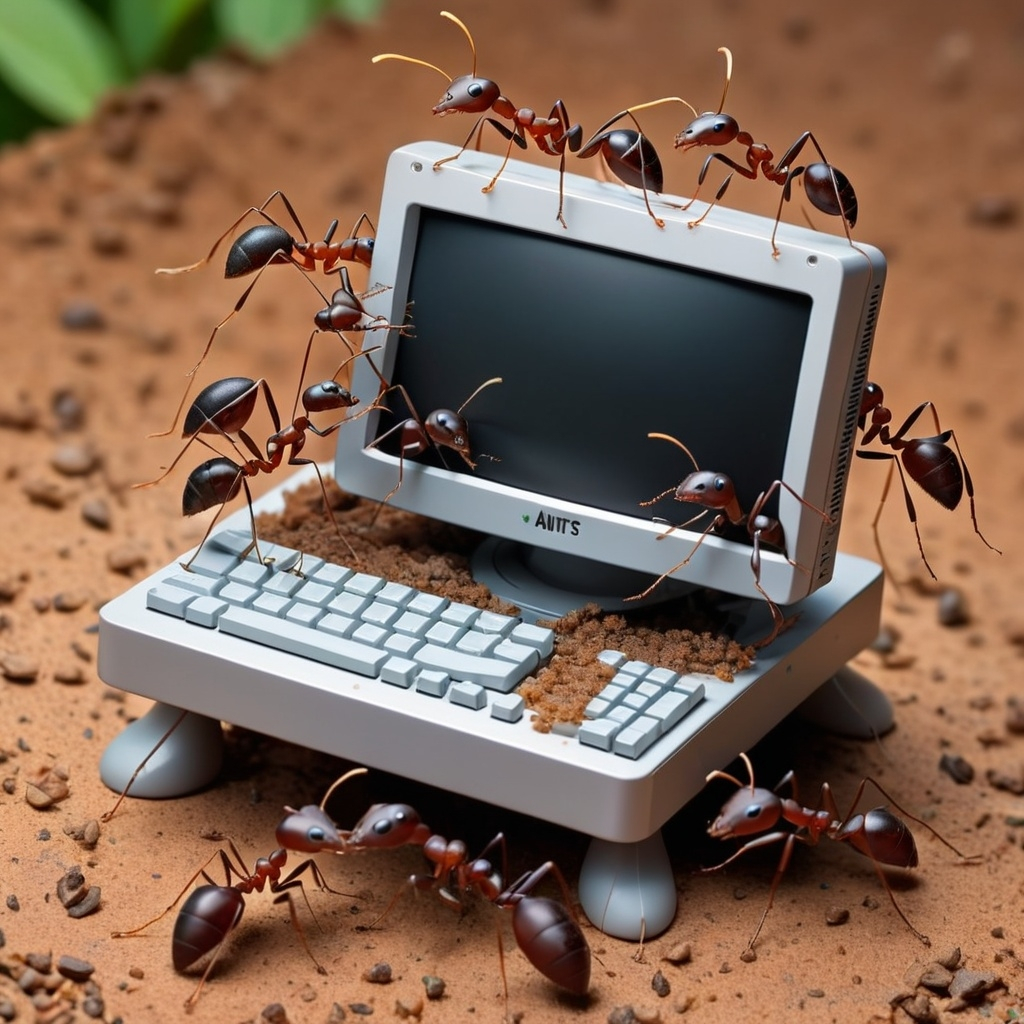 Ants building a computer
